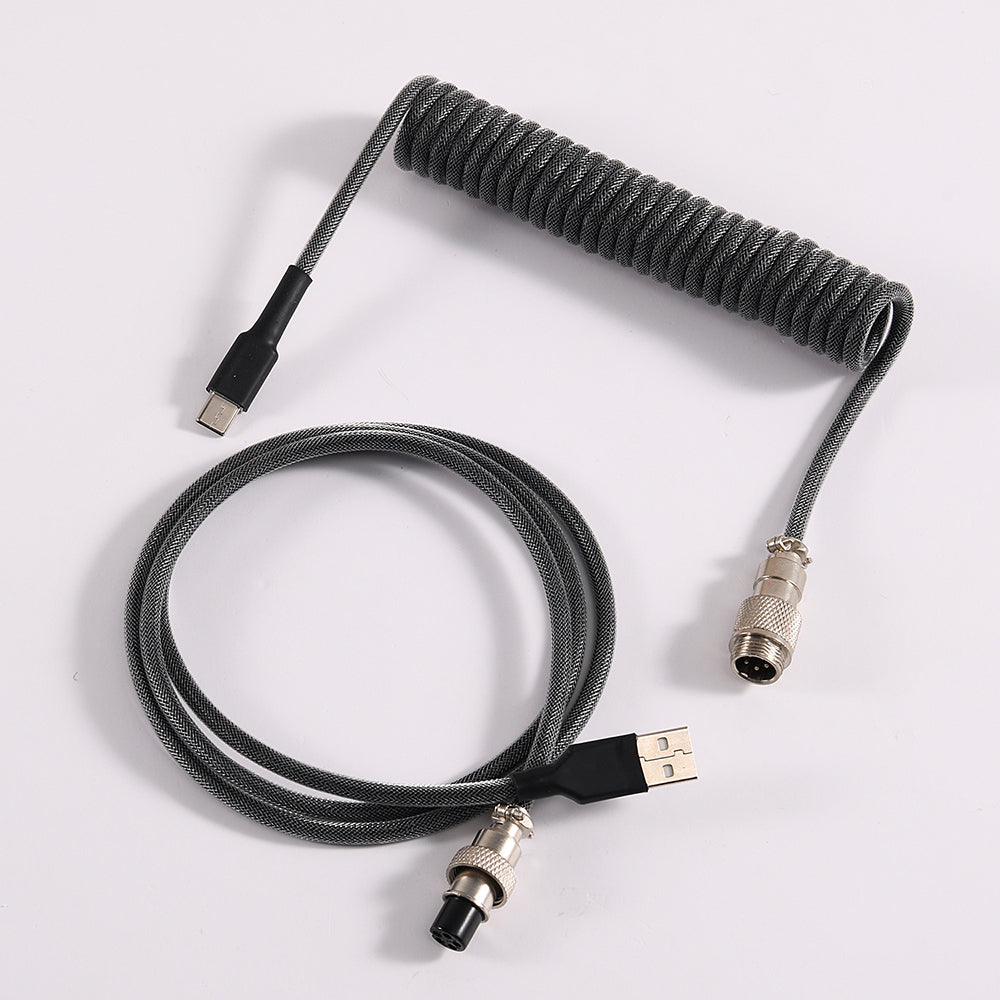 custom coiled type c usb cable Mechanical Keyboard usb spiralkabel typ ...