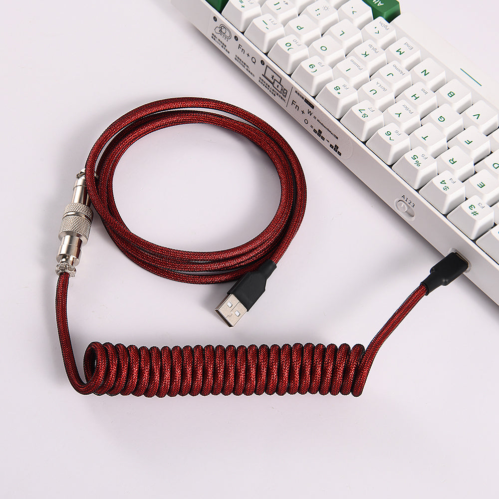 custom coiled type c usb cable Mechanical Keyboard usb spiralkabel typ ...