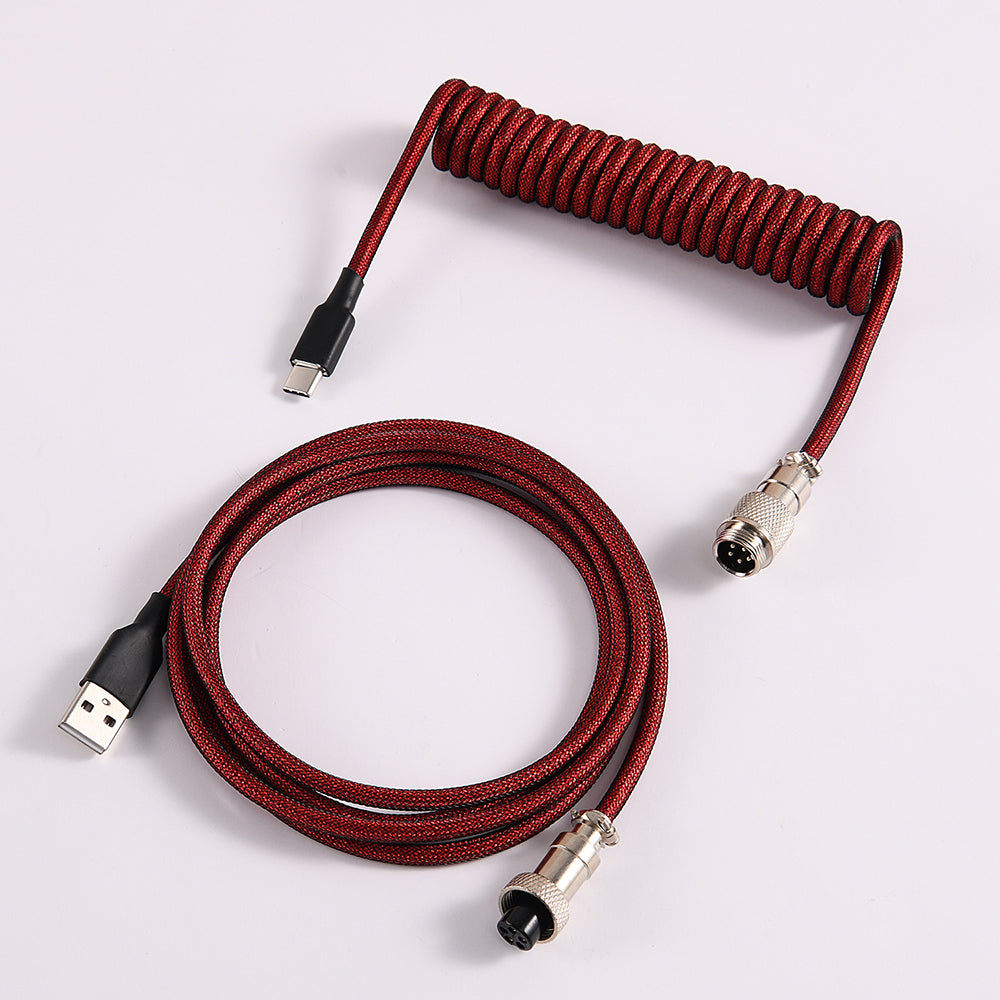 custom coiled type c usb cable Mechanical Keyboard usb spiralkabel typ ...